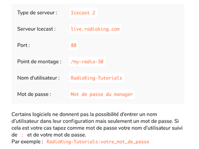 Diffuser avec BUTT – Centre d'aide RadioKing